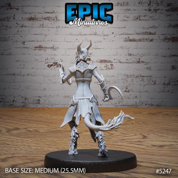 3D Printable Satyr Tiefling Female Set / Pan Warrior / Forest Fey Fighter / Demonic Faun Spirit ...